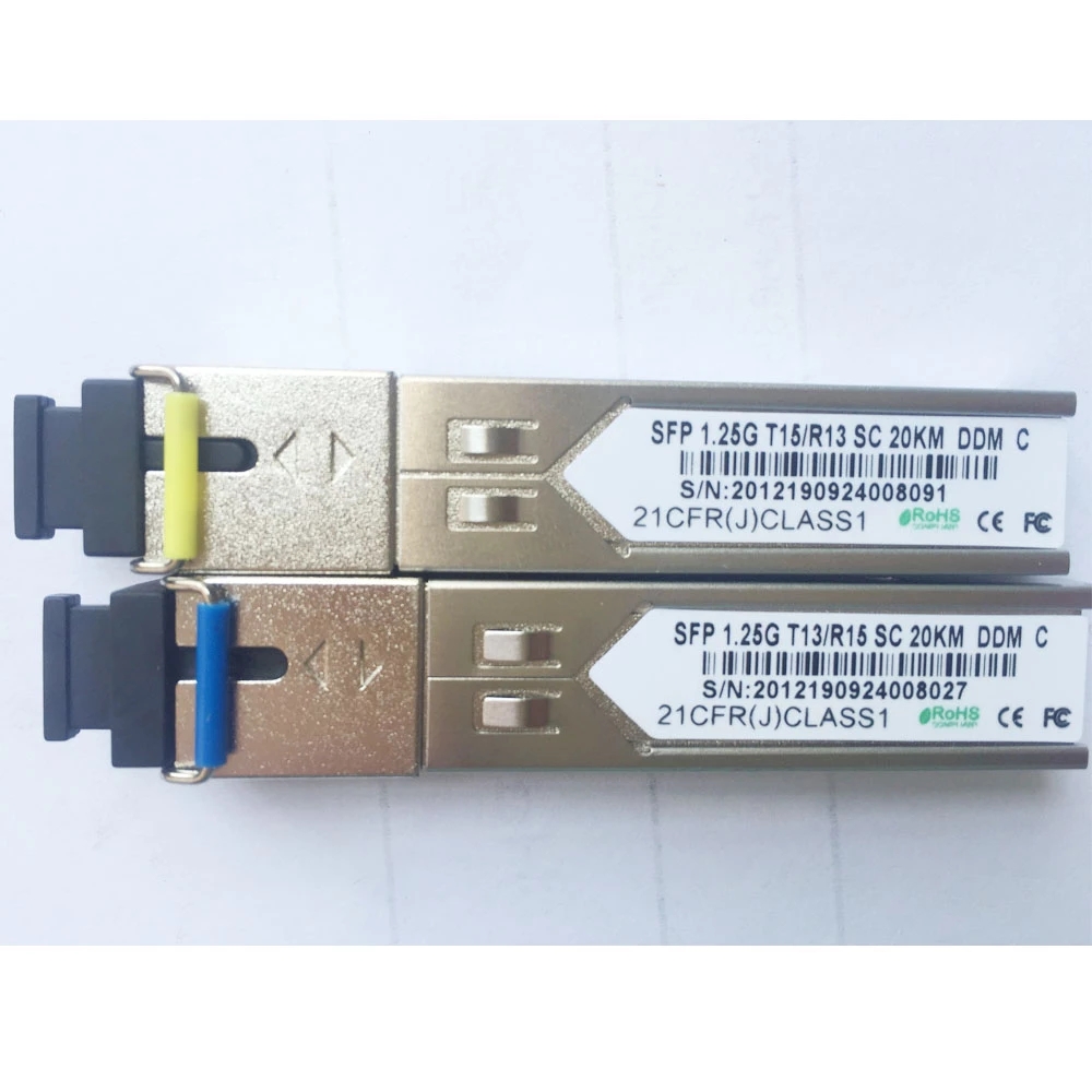 1 Pair Single Mode SC Connector Optical fiber Transceiver Compatible Bidi 1.25g 1310/1550 20km ...