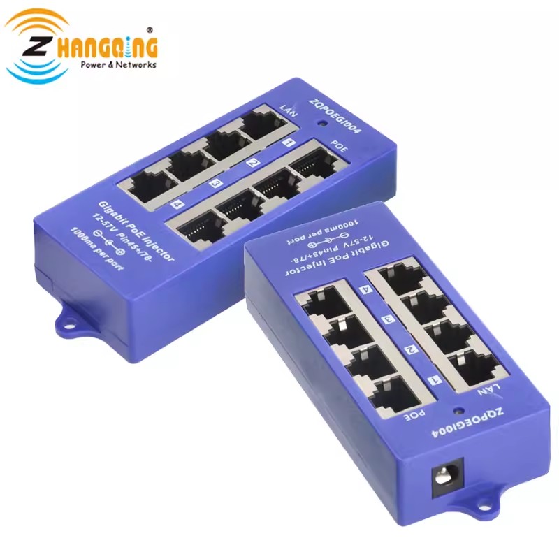 Gigabit Passive PoE Injector 4 Port 1000Mbps PoE Patch Panel For IP ...