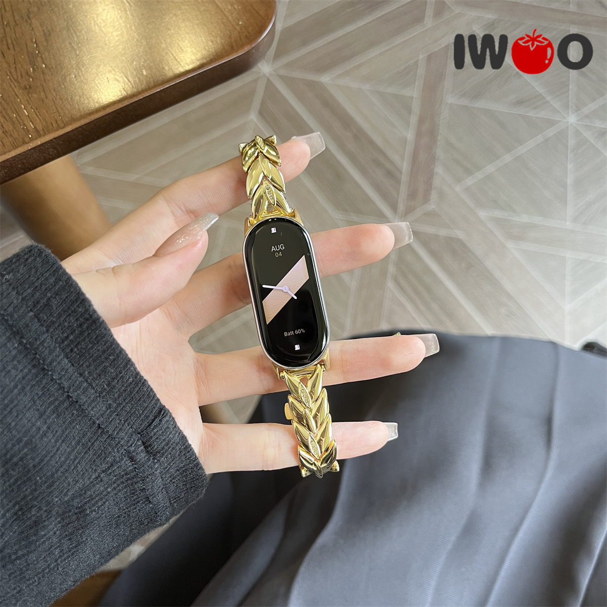 Wheat Ear Rhinestone Metal Strap For Xiaomi Mi Band 9/Mi Band 8 NFC Universal Girl Replacement ...