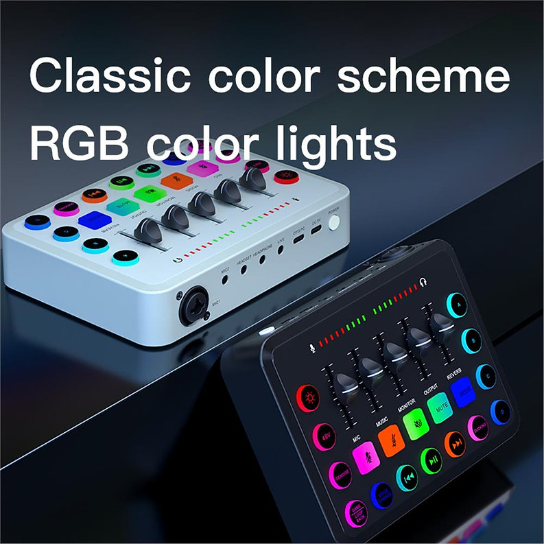 X100 live broadcast Sound Card FS200 USB/48V XLR Dual model microphone ...