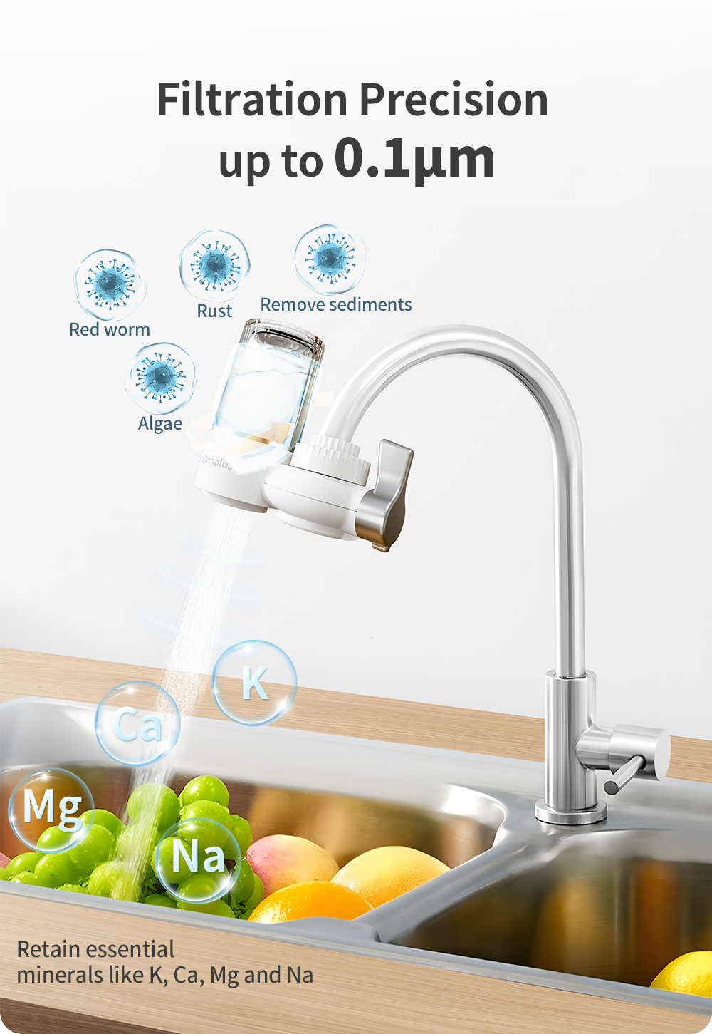 Simplus Water Purifier Tap Water Filter 2 Water Outlets 7-Layer High ...