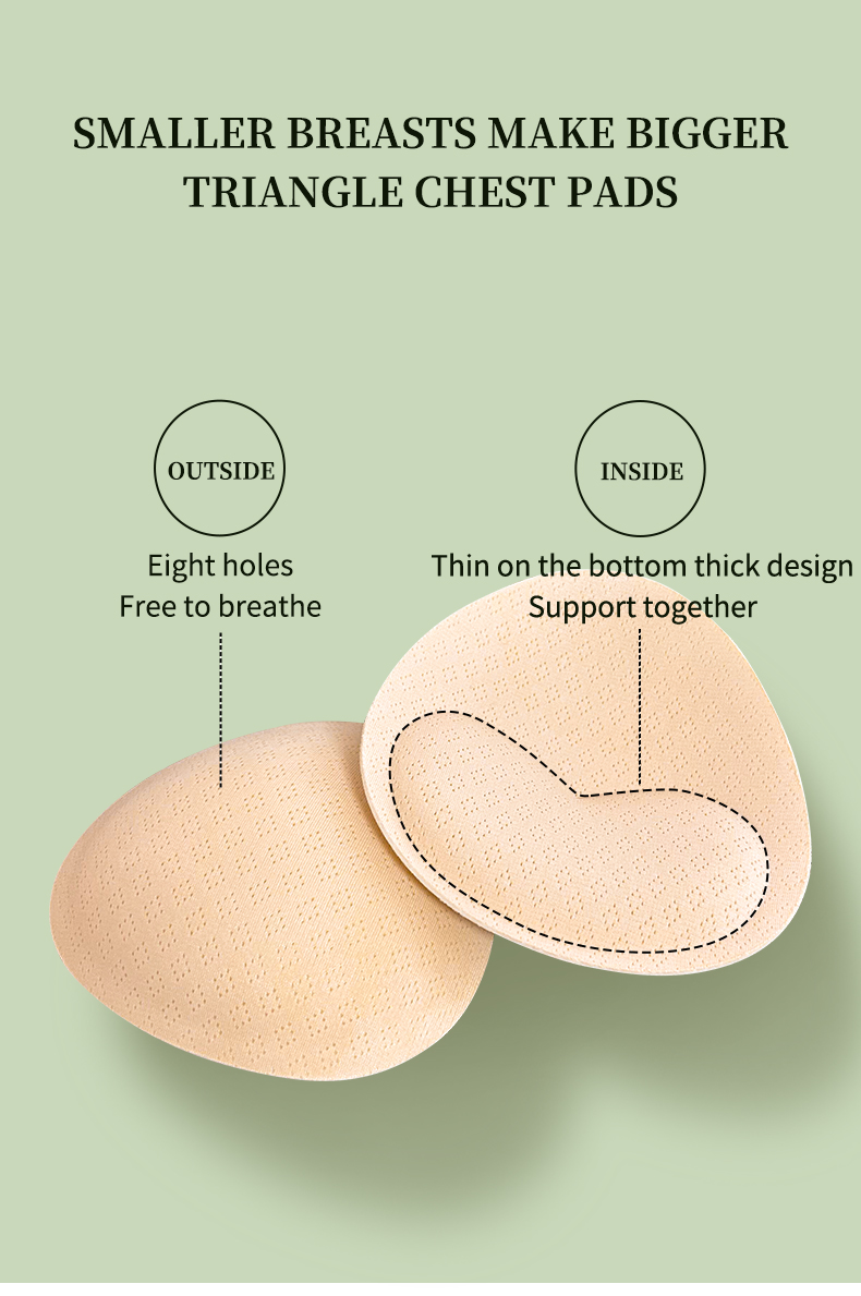 1/2 Pairs Replaceable Triangle Chest Pads Comfortable Breathable Plug ...