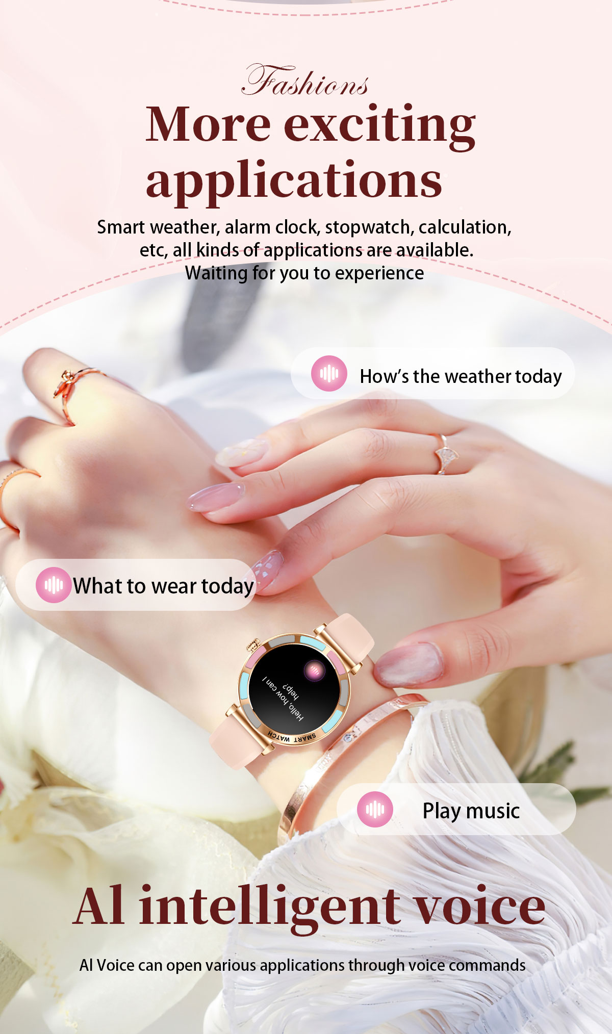 Aolon LILY R2 Smart Watch For Woman 41mm Original Female Health Message ...