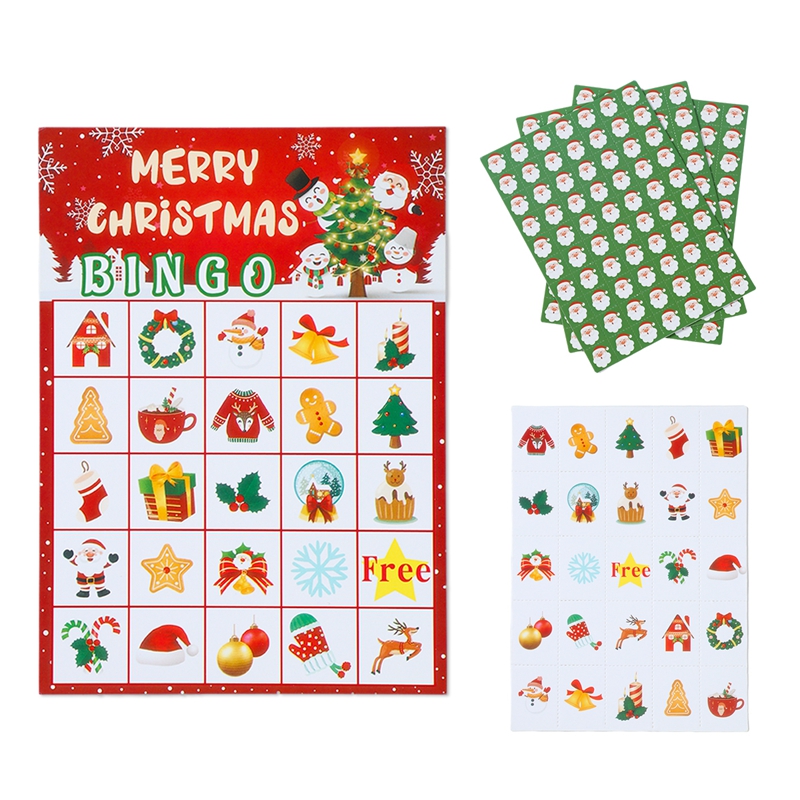 Merry Christmas Bingo Game for Kids Christmas Game with Reward Sticker ...