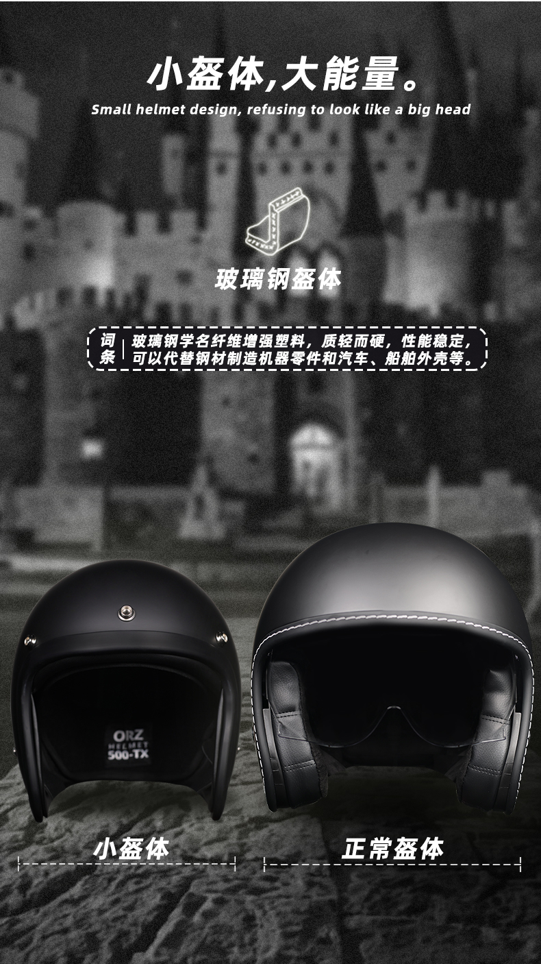 500TX Helmet Japan 3/4 Open Face Helmet FRP Harley Retro Helmet ...