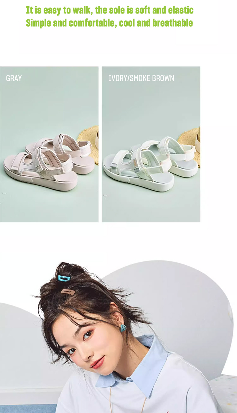 ANTA Women Beach Sandals Comfortable Non-slip Casual Versatile ...