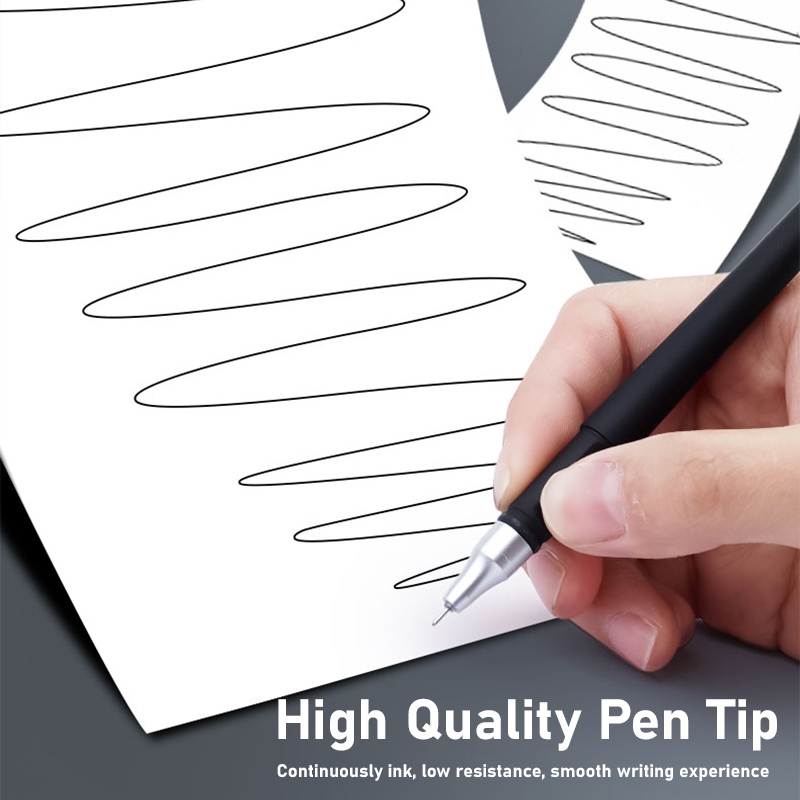 50Pcs Set Scrub Pen Black Color 0.5 Needle Point Smooth Writing Pen Gel ...