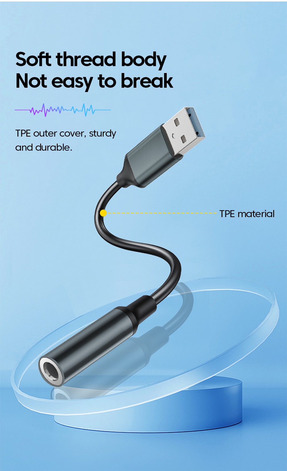 Laptop Desktop USB To 3.5mm Audio Earphone Adapter External USB Sound ...