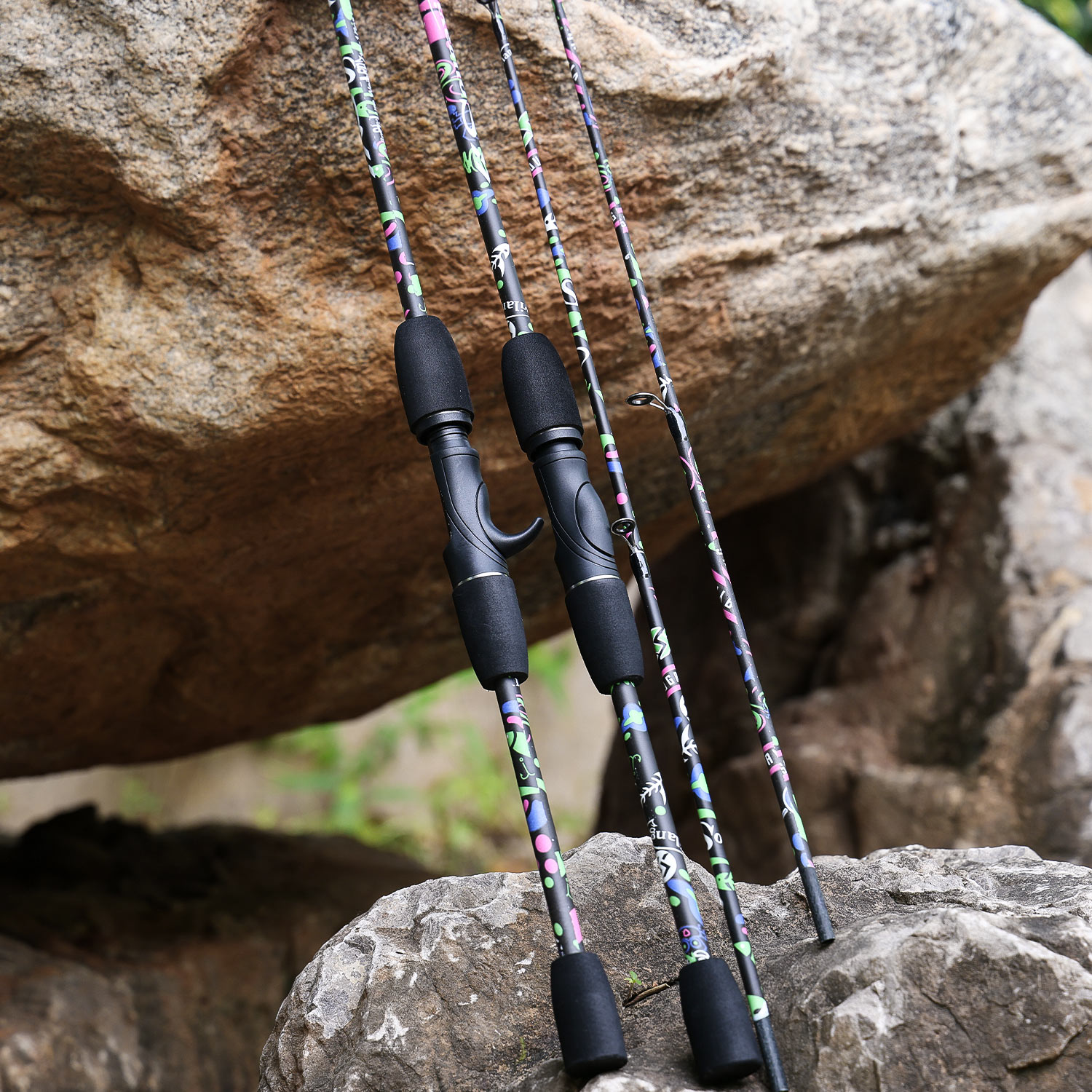 Sougayilang Spinning Fishing Rod Colorful Fishing Rod&Reel&Line&Lure ...