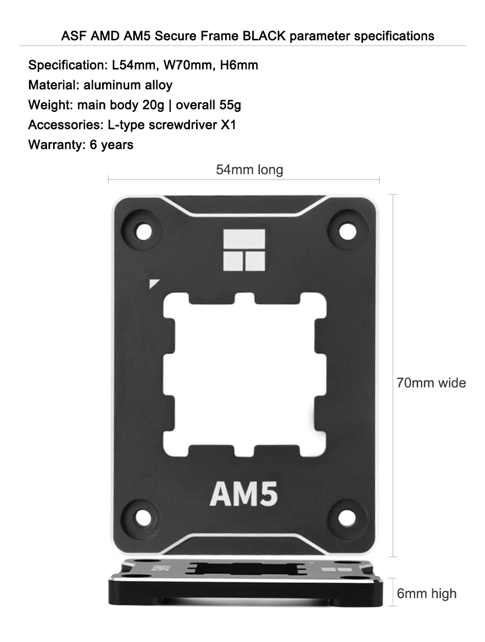 Thermalright AMD AM5 Secure Frame CPU Bending Contact Frame AM5 Holder ...