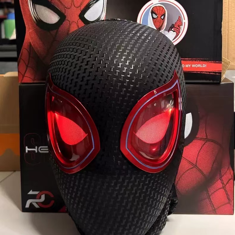 New eye light-up model Miles Spider-Man mask electric eyes movable ...