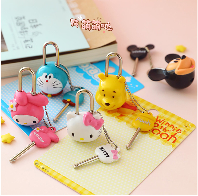 Cartoon Small Padlock Suitcase Dormitory Cabinet Diary Schoolbag Lock ...