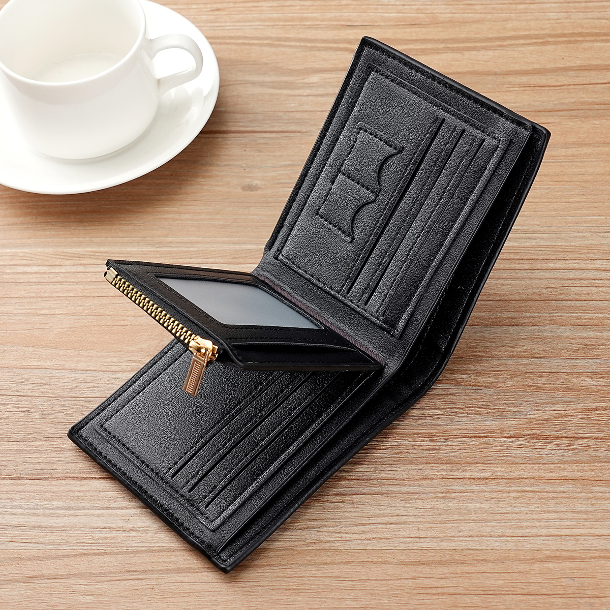 1 Piece Business Simple Men's Short Wallet Youth Fashion Bi-Fold Multi ...