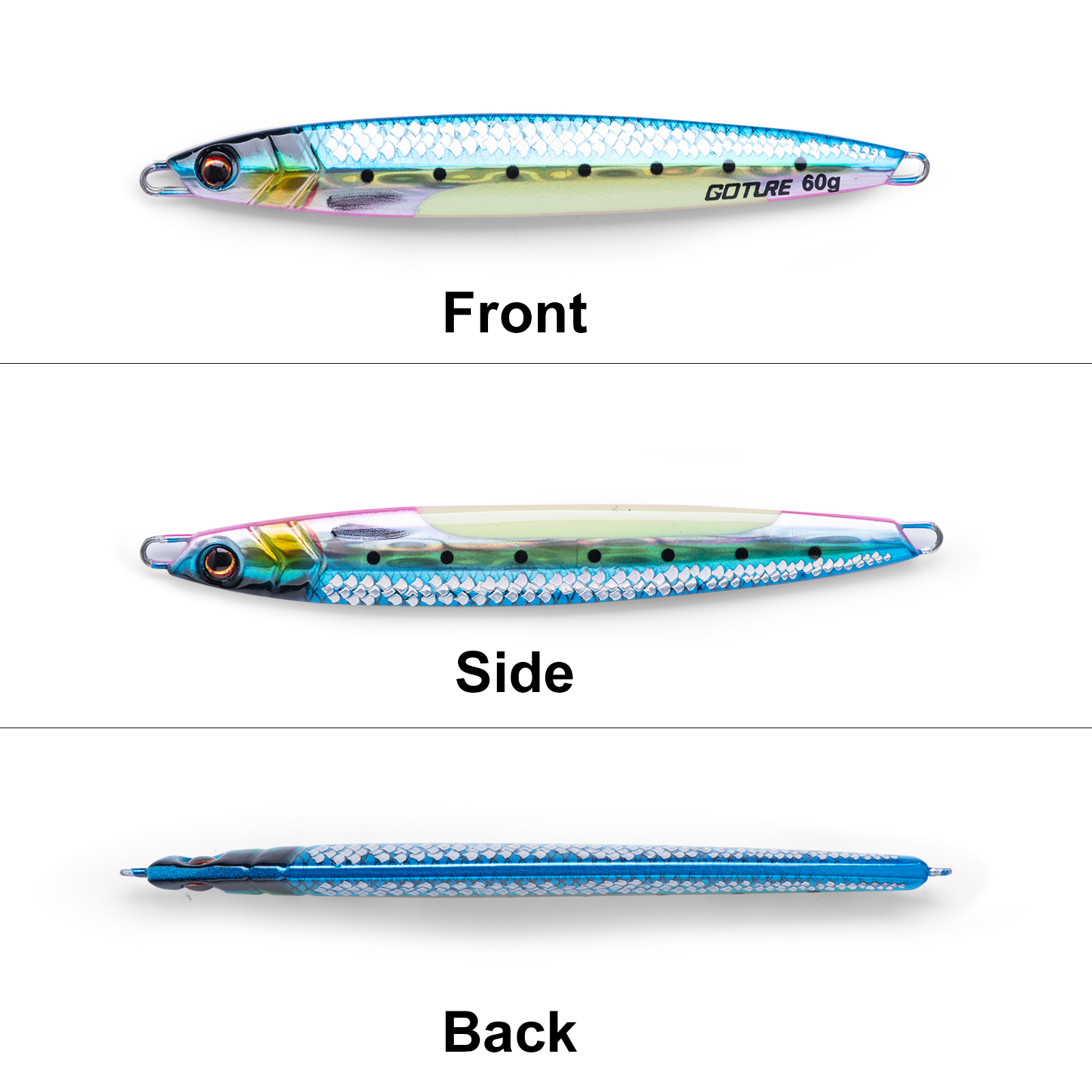Goture Fast Jig Fishing Lure Metal Jigging Lure Lead Vertical Fast ...