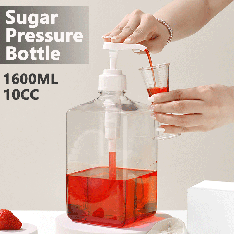 1600ML Sugar Press Bottle Hand Pressed Sugar Bottle Liquid Dispenser ...