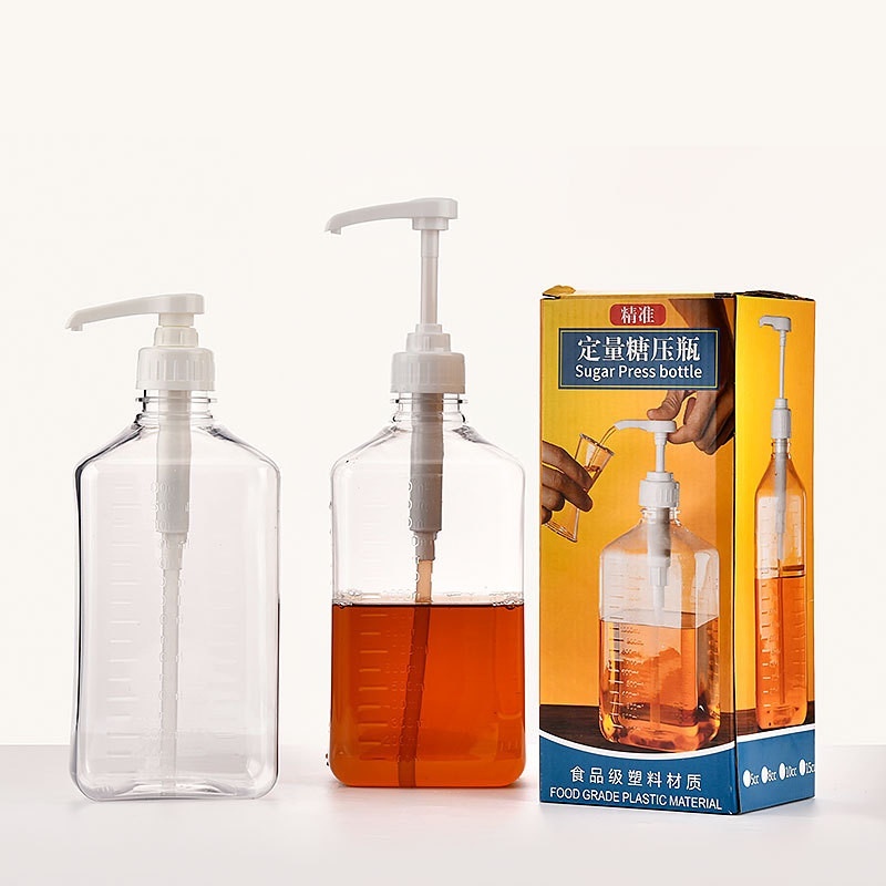 1600ML Sugar Press Bottle Hand Pressed Sugar Bottle Liquid Dispenser ...