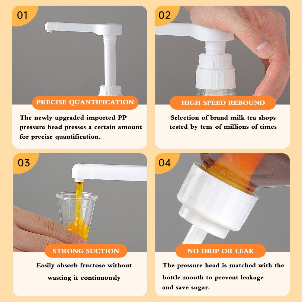 1600ML Sugar Press Bottle Hand Pressed Sugar Bottle Liquid Dispenser ...