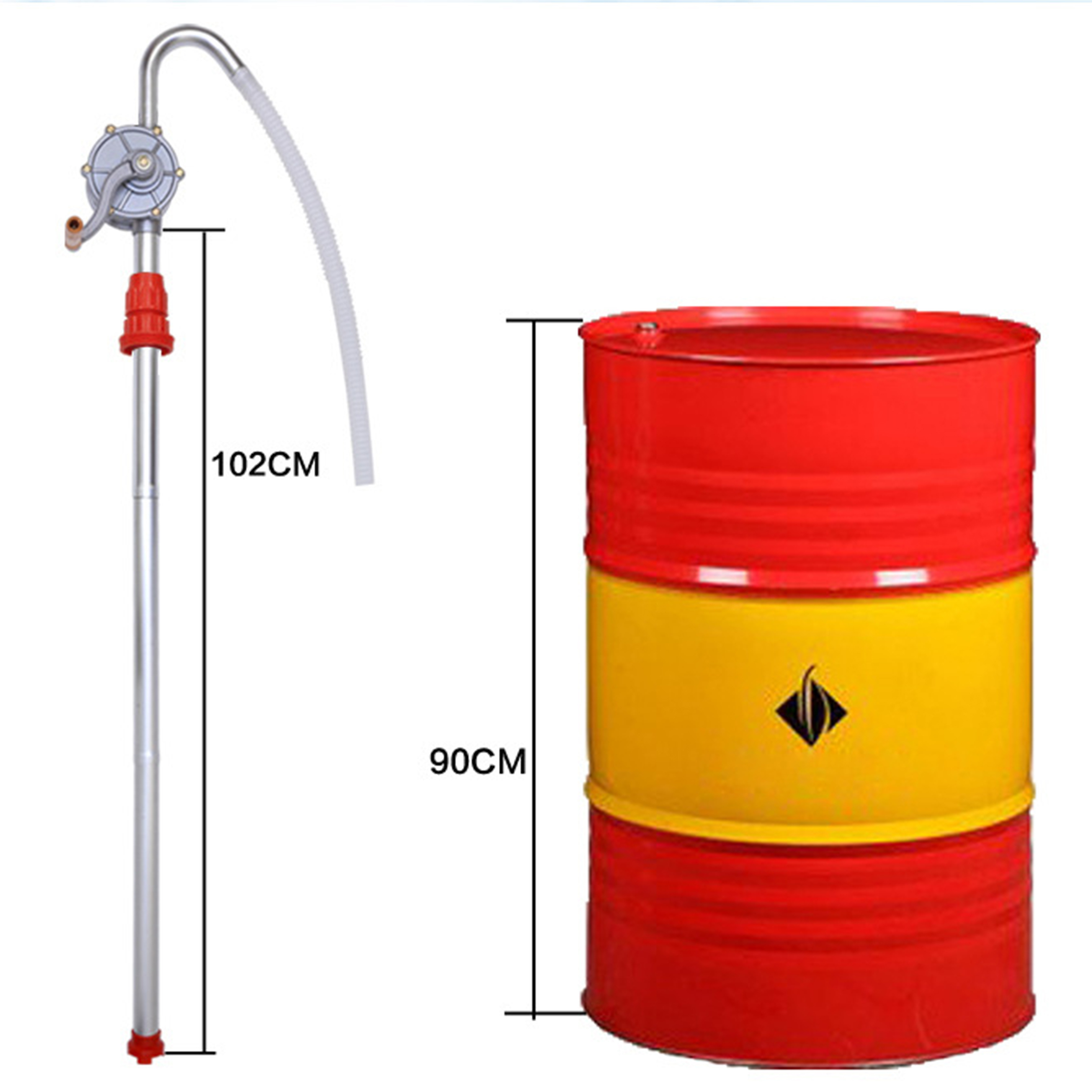 Diesel pump rotary Hand Drum Barrel Syphon Self Priming Pump Fuel ...