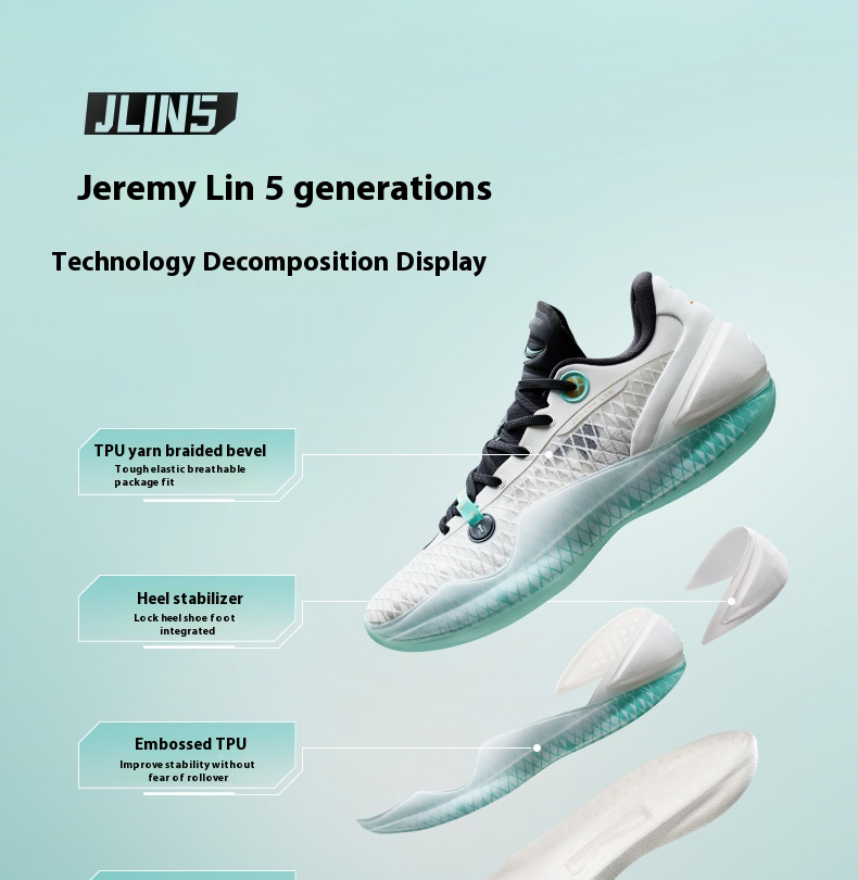 XTEP Jeremy Lin 5.0 Men Basketball Shoes Carbon Plate Support Shock ...