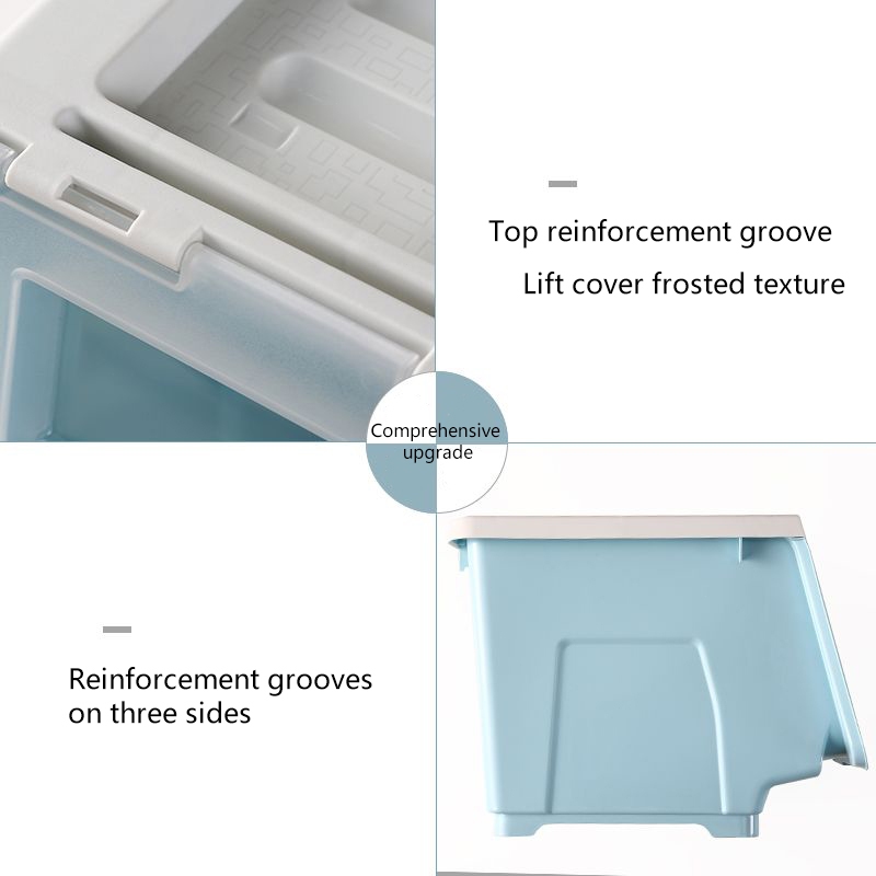 【Happy Home】Flip Top Storage Box Organizer Double Doors Stackable ...