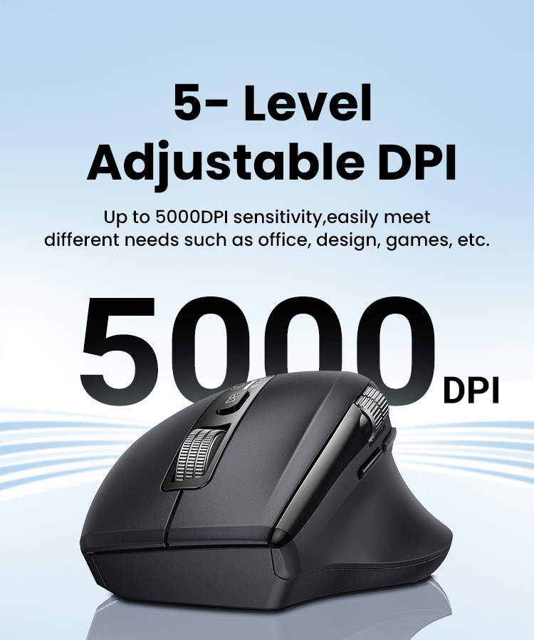 UGREEN Hyper-Fast Scroll Wireless Mouse Bluetooth 5.4 2.4G Ergonomic 5000DPI for MacBook Tablet ...