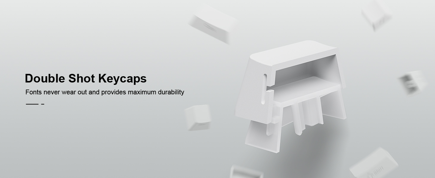 WOMIER 123 Keys White Shine Through Side Printed Keycaps, Minimalist ...