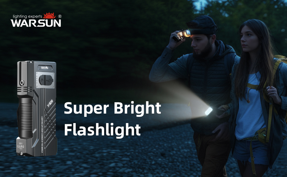 Warsun X609 Rechargeable Flashlight Portable Waterproof Super Bright ...