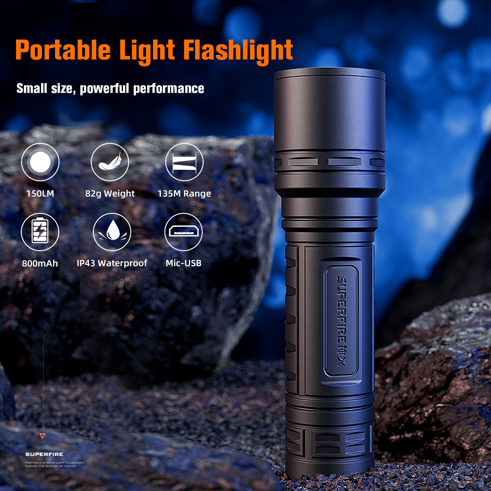 SUPERFIRE S33-X Flashlight 7W Mini LED USB Camping Equipment Flashlights Rechargeabl Waterproof ...