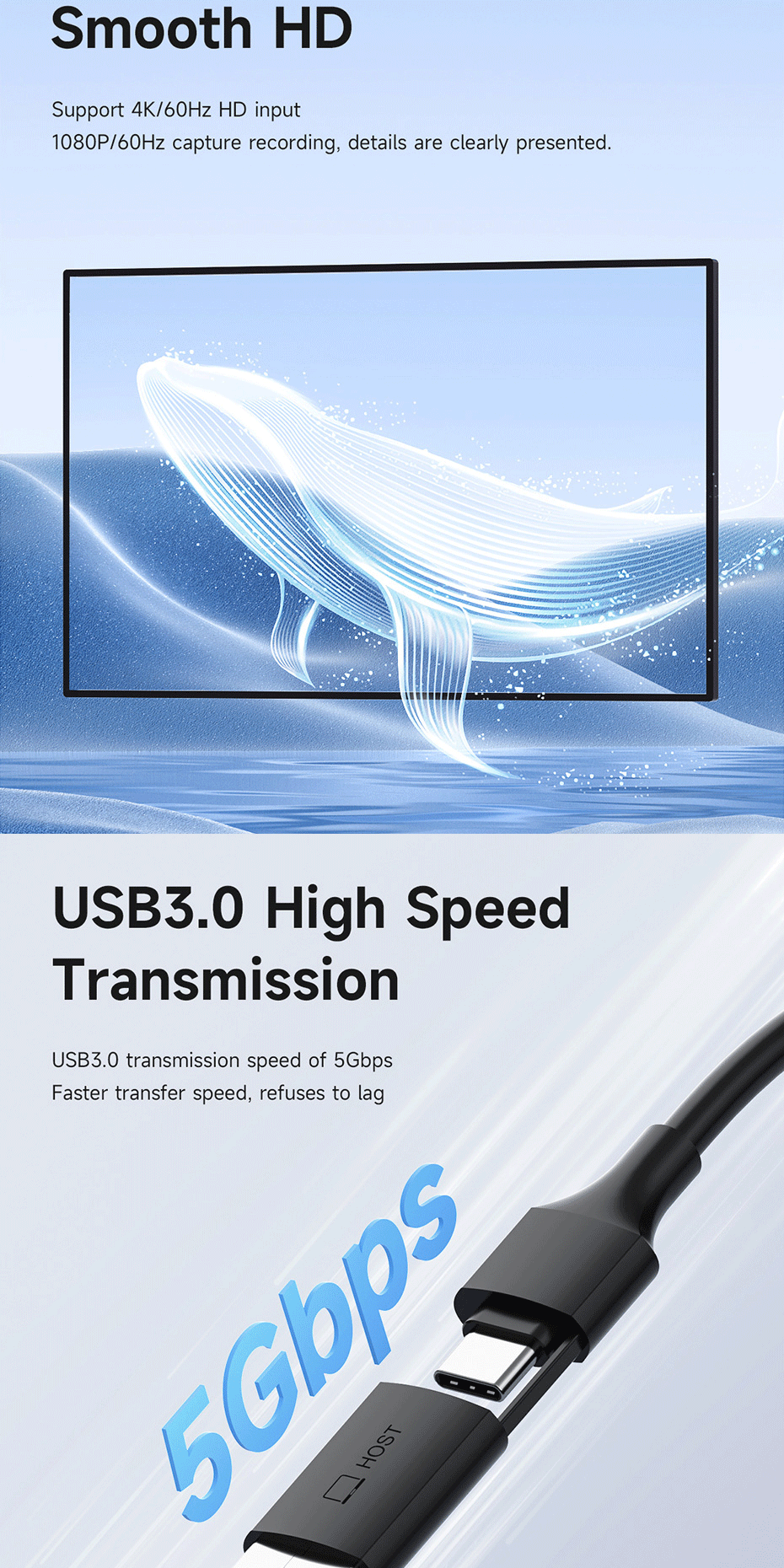 Hagibis USB 3.0 Type-c Video Capture Card USB-A/Type-c Dual interface ...