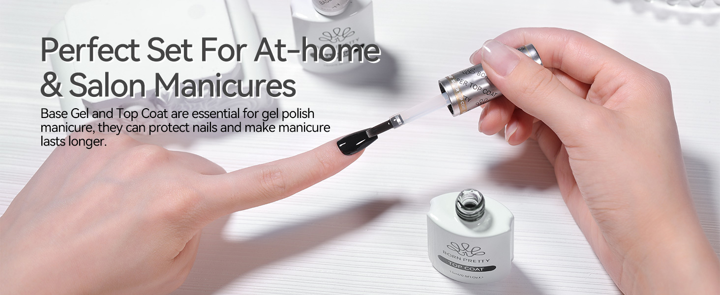 Born Pretty Gel Polish Base and Top Coat Set Long Lasting Nail Art | Shopee Philippines