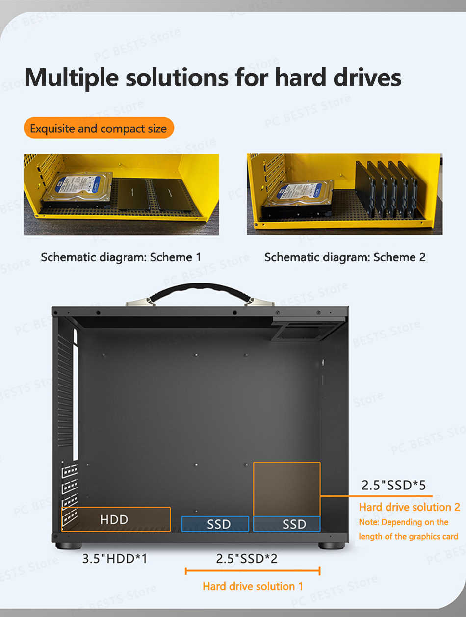 Power Train X100 M-ATX Portable Computer Case MINI-ITX ATX Motherboard ...