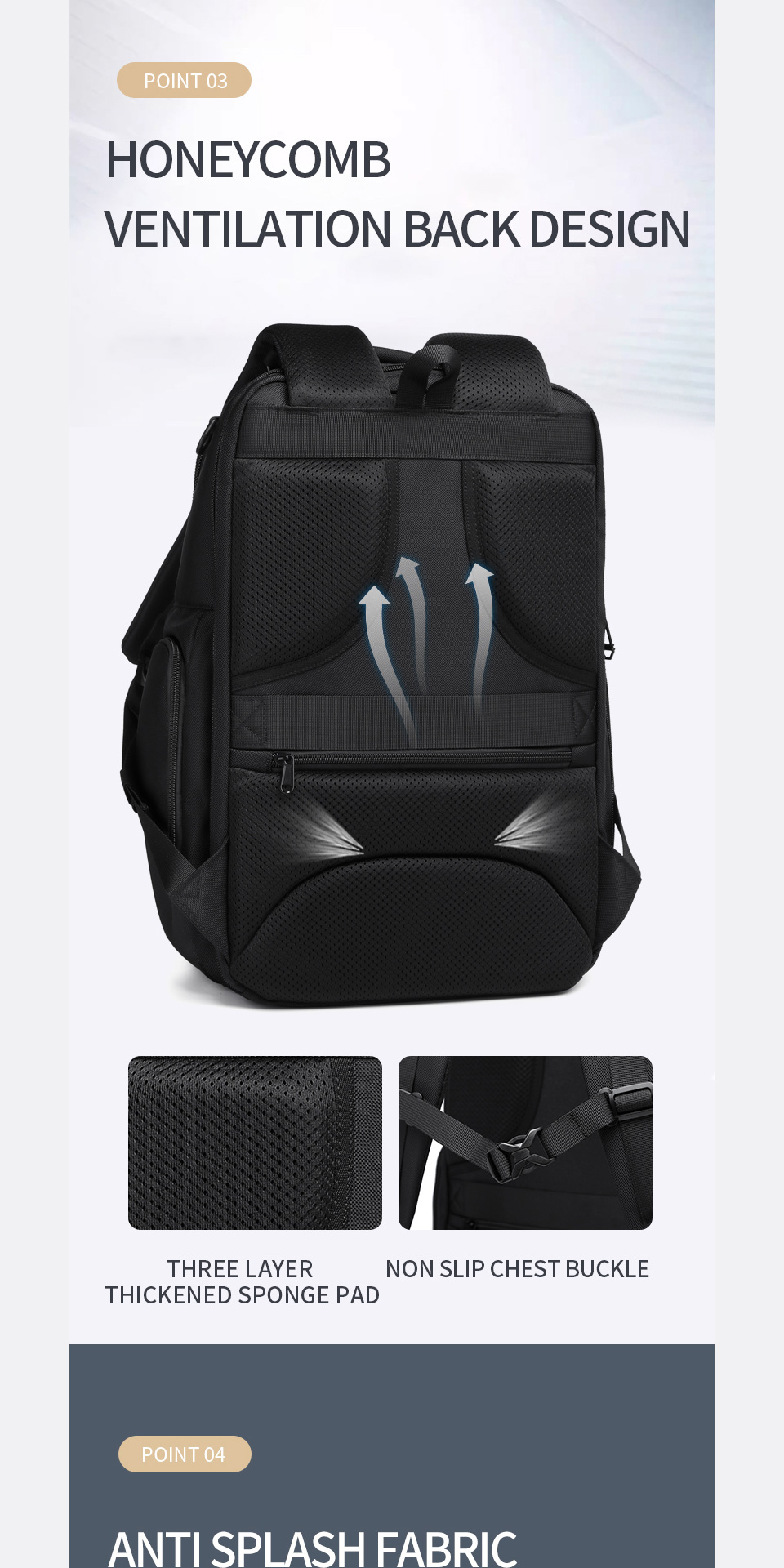 OZUKO Multi Pockets Laptop Backpack Men Large Capacity Waterproof ...