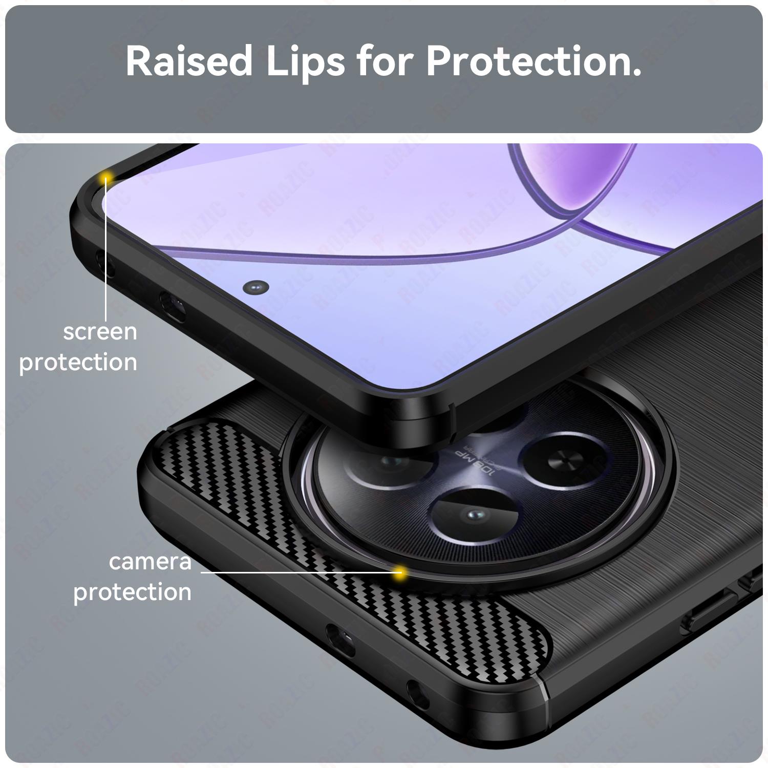 For Realme 12 5G/Realme 12X 5G Phone Case Luxury Slim [Carbon Fiber ...