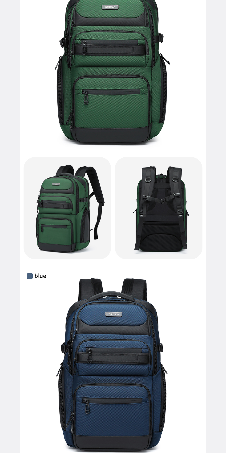 OZUKO Large Capacity Laptop Backpack Men Multifunction Waterproof ...