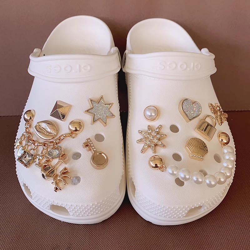 New Jibbitz Crocs Set Charms DIY Shoes Hole Metal Texture Accessories ...