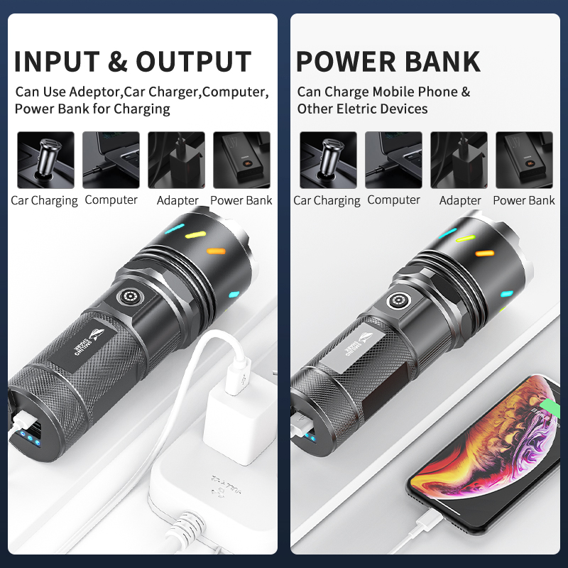 Smiling Shark SD5266 M60 Super Bright Flashlight LED 7000ML COB Camping ...