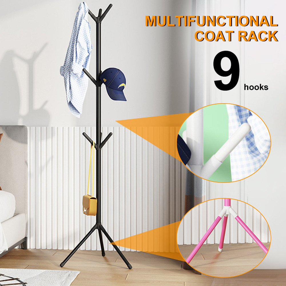 Original Solid Wood Coat Rack Triangle Tree-Shaped Clothes Rack Bedroom ...