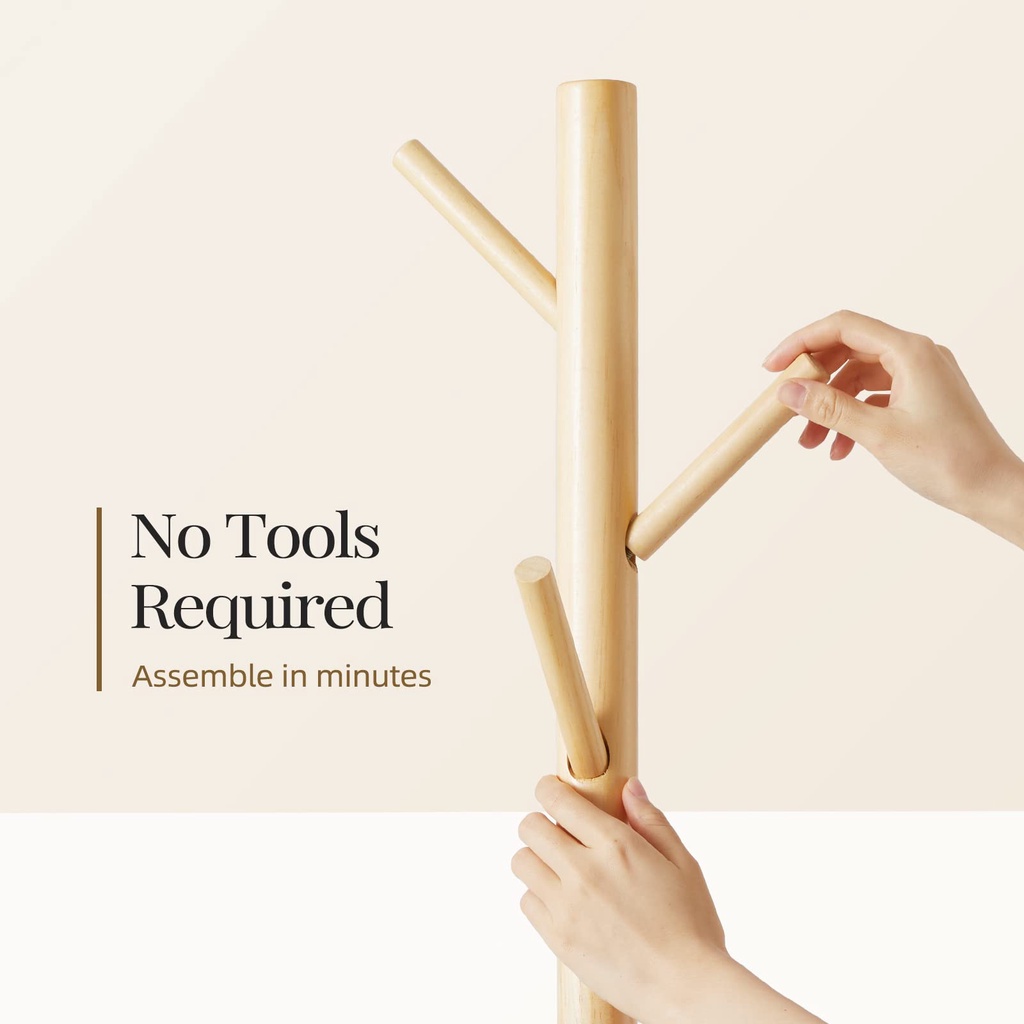 Original Solid Wood Coat Rack Triangle Tree-Shaped Clothes Rack Bedroom ...