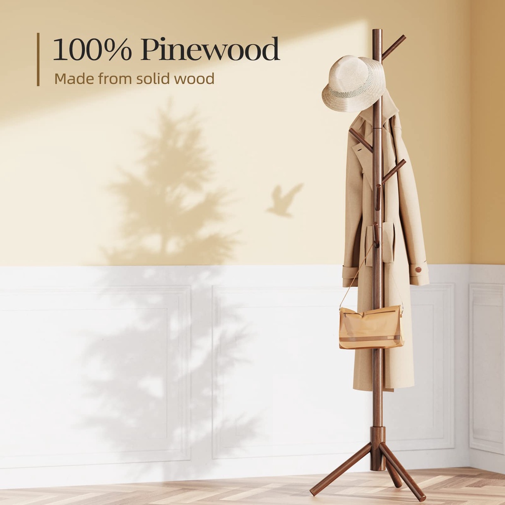 Original Solid Wood Coat Rack Triangle Tree-Shaped Clothes Rack Bedroom ...