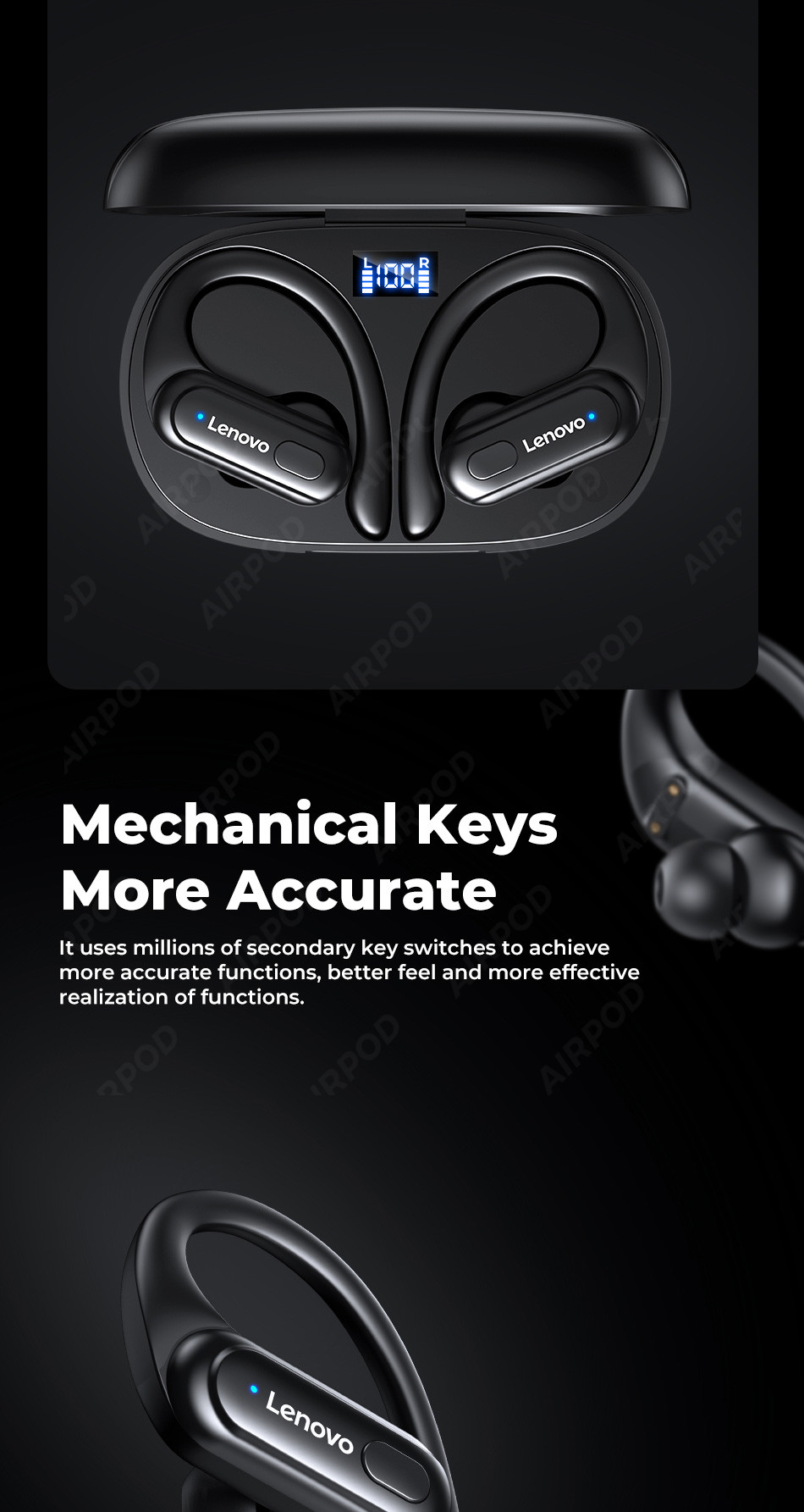 Lenovo XT60 Earbuds Gaming Sports Wireless Earphone Bluetooth 5.3 TWS ...