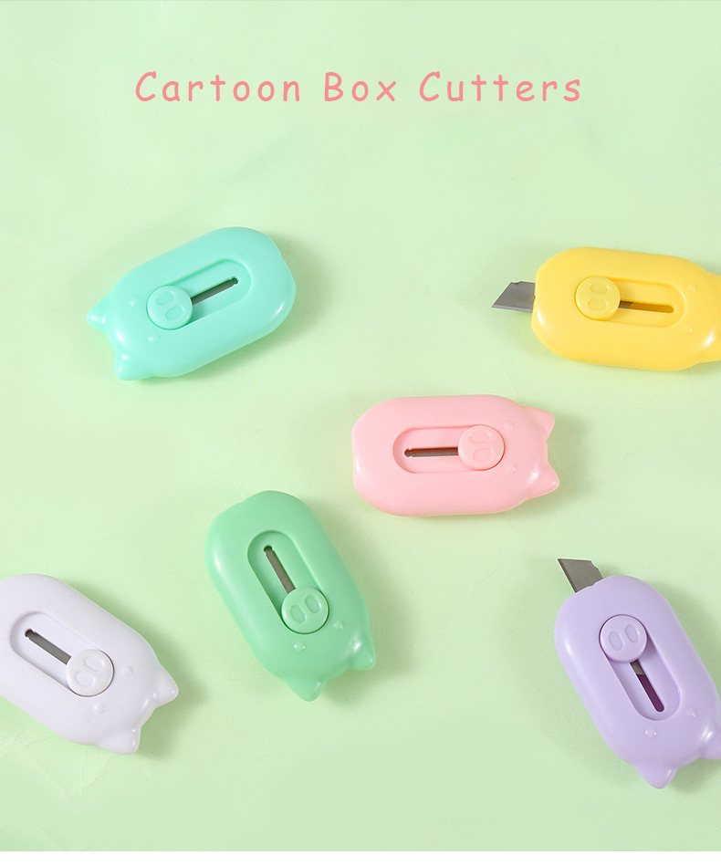 Cute Retractable Box Cutter Mini Box Cutters Utility Knives Art Cutter ...