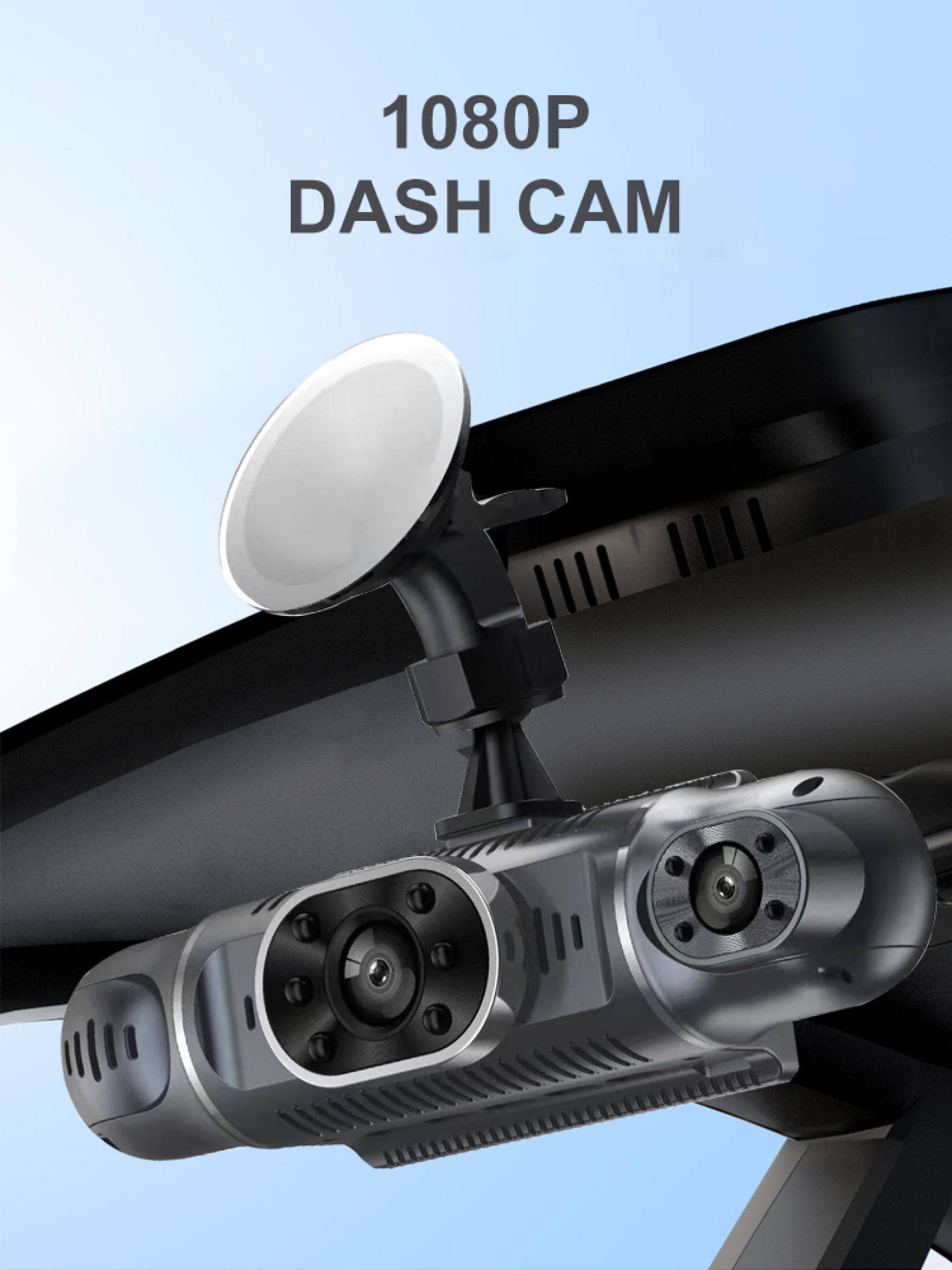 EKLEVA 3 Inch 4 Channel Dash Cam 1080P Camera 4 Way Video Recorder FHD ...