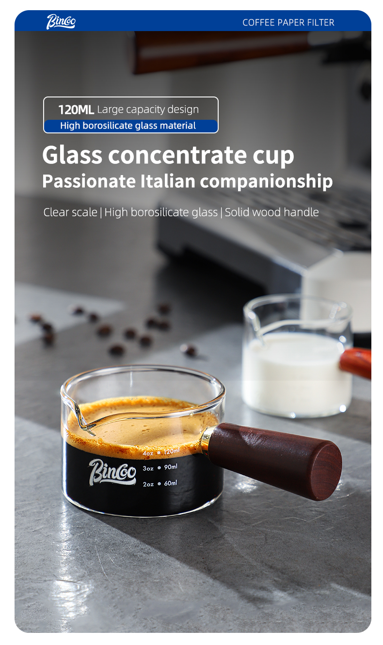 BINCOO Espresso Extraction Mug with Scale Glass Measuring Cup Espresso ...
