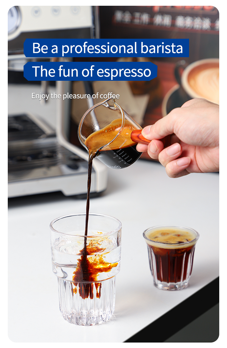 BINCOO Espresso Extraction Mug with Scale Glass Measuring Cup Espresso ...