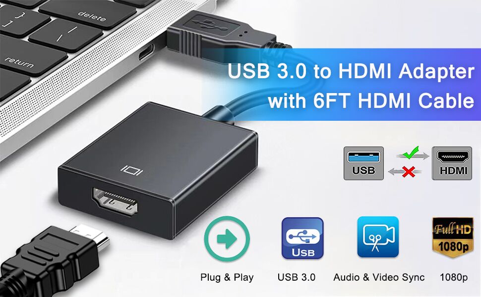 (Local Stock) Full HD USB 3.0 2.0 to HDMI Converter For PC Laptop ...