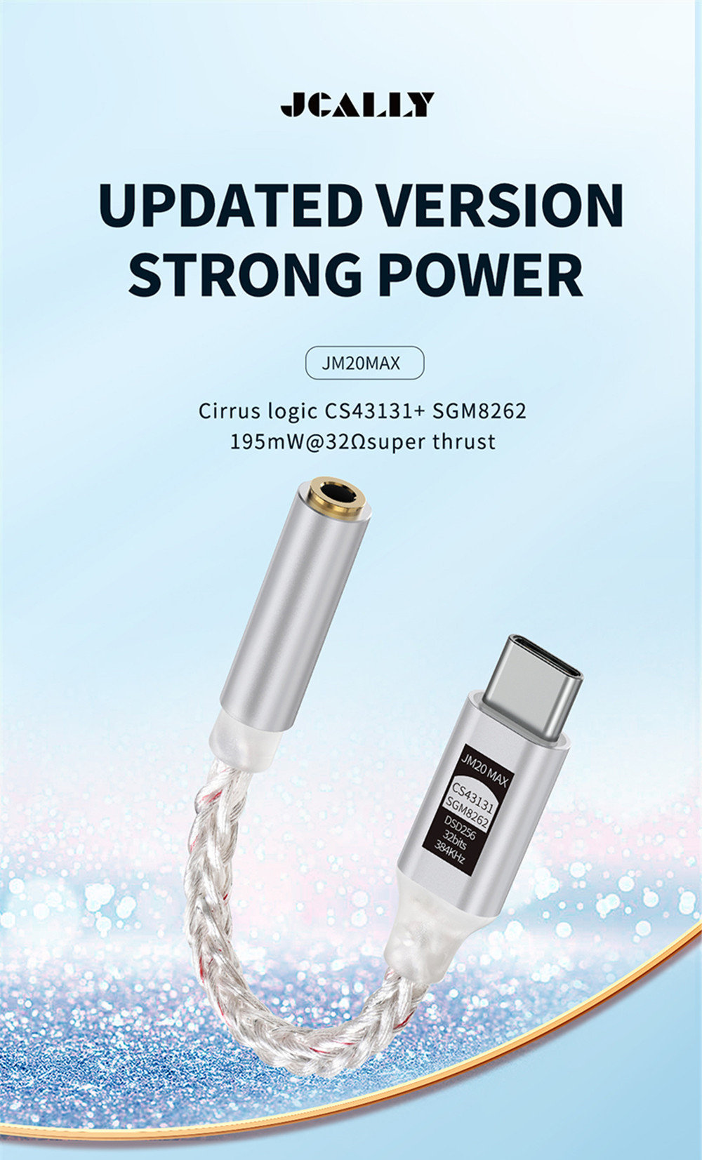 JCALLY JM20 Max Protable Code Amplifier Type c to 3.5mm adapter dongle ...