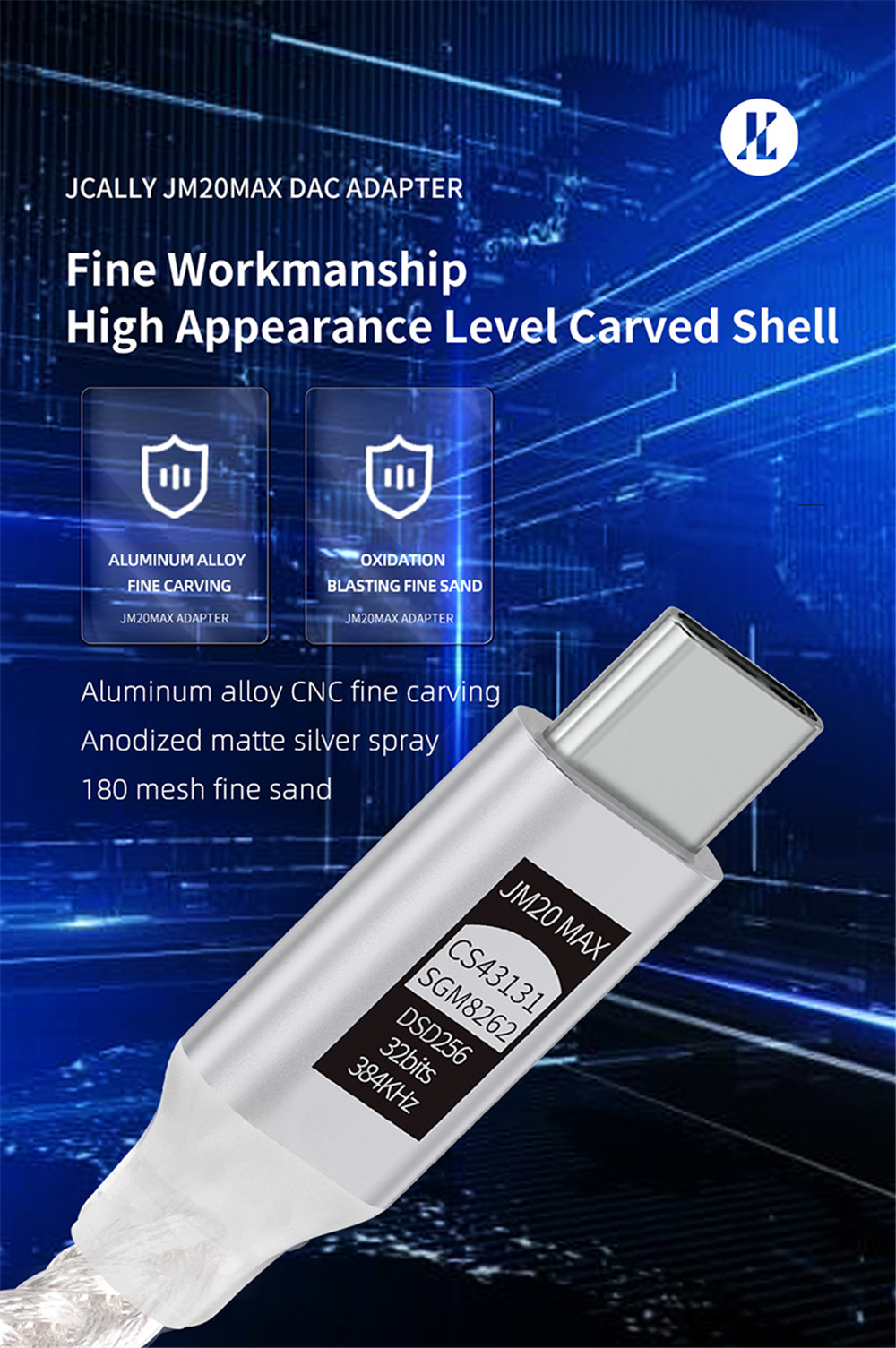 JCALLY JM20 Max Protable Code Amplifier Type c to 3.5mm adapter dongle ...