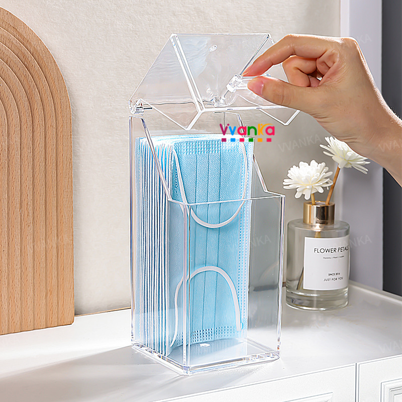 From PH Face Mask Dispenser Acrylic Masks Storage Box Tabletop Holder ...