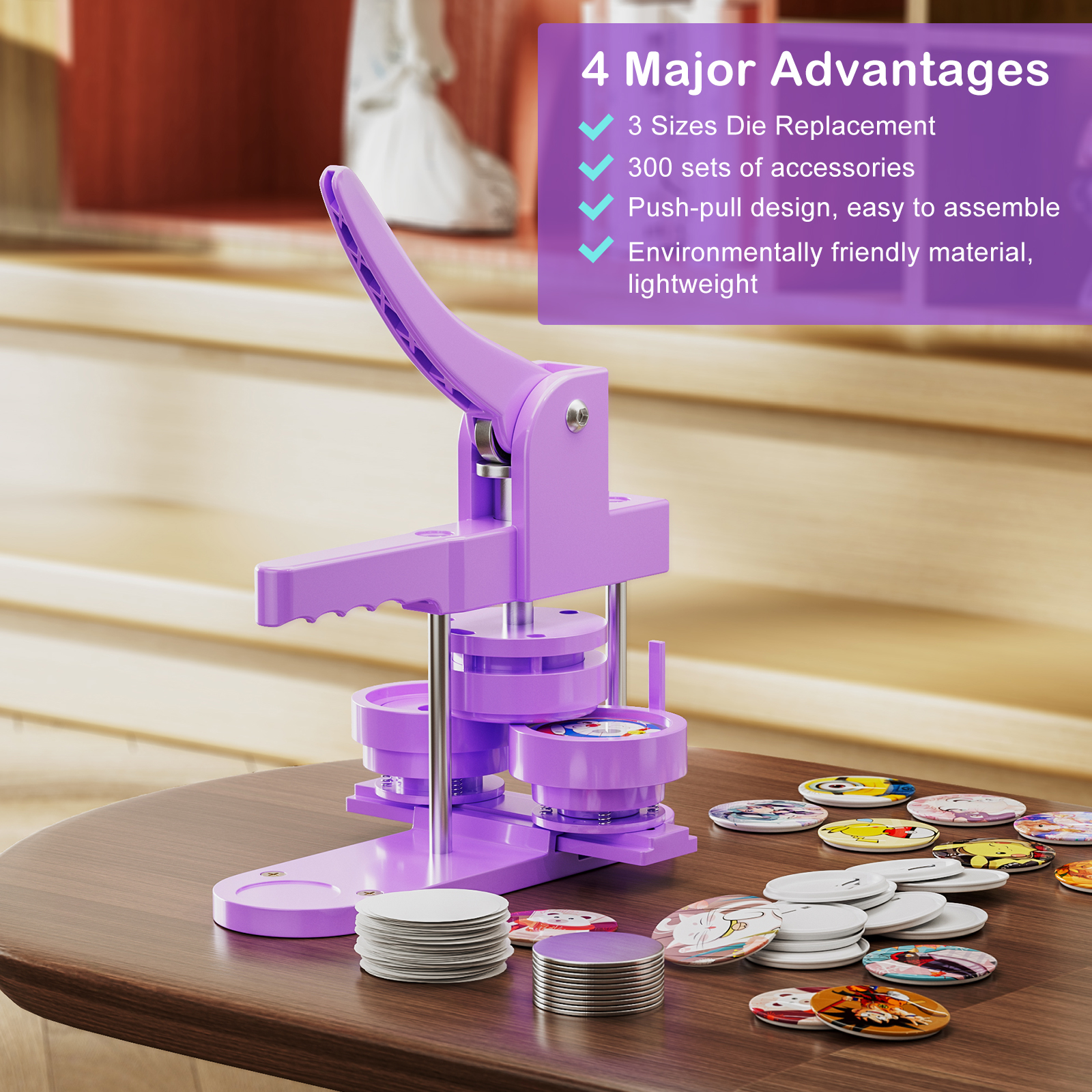 ⭐Local Warehouse+COD⭐ Button Badge Maker Machine, Different Size Mold ...