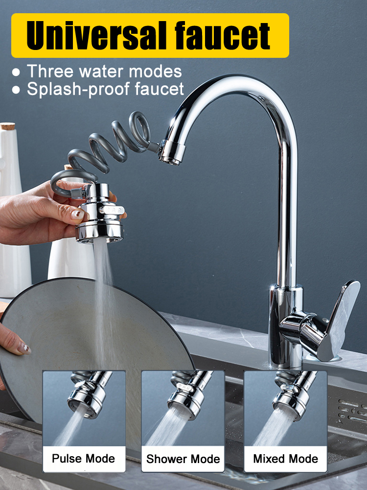 Universal Faucet Kitchen 3 Mode Gadgets Faucet 360° Rotation Filter ...